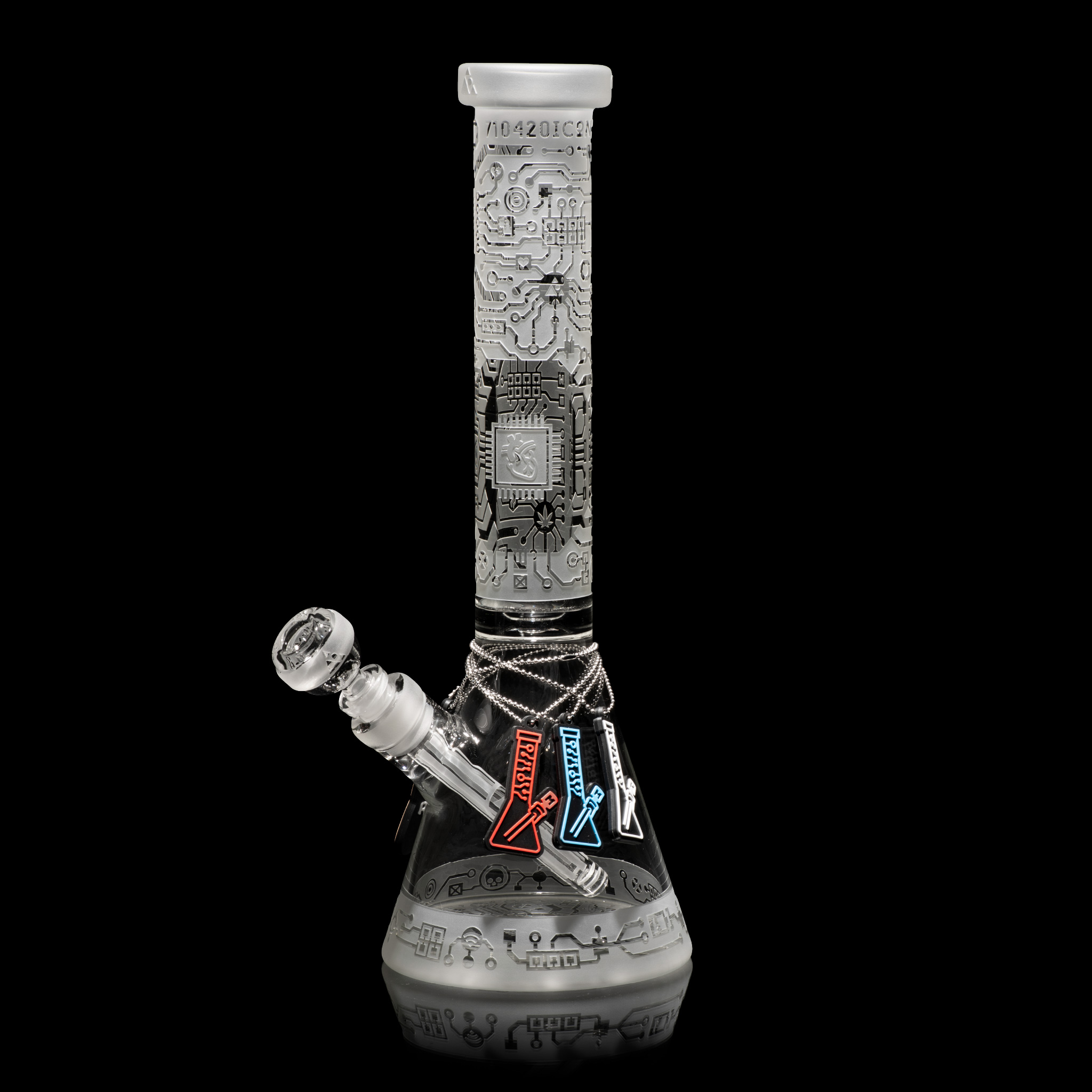 Circuitboard Red Beaker Orbital – Multiverse Enterprise Inc.